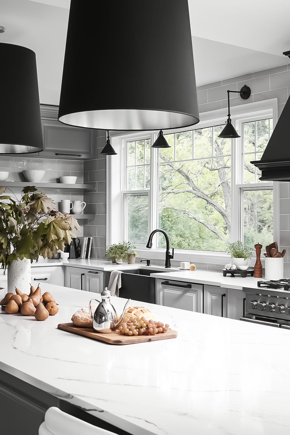 Transitional Kitchen Sink zone, coffee bar and island – McNeil Design ...